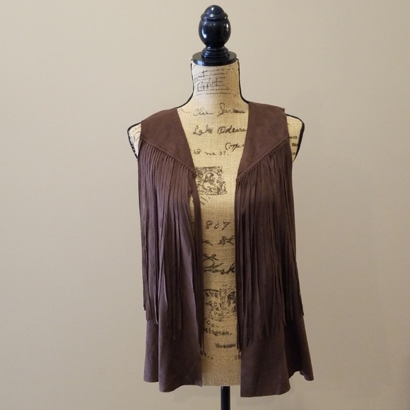 Vintage Havana | Jackets & Coats | Vintage Havana Brown Fringe Vest ...